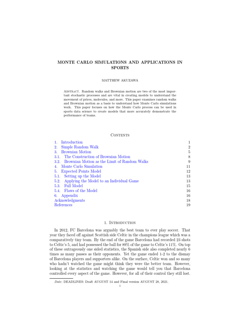 A Kuzawa | PDF | Monte Carlo Method | Variance