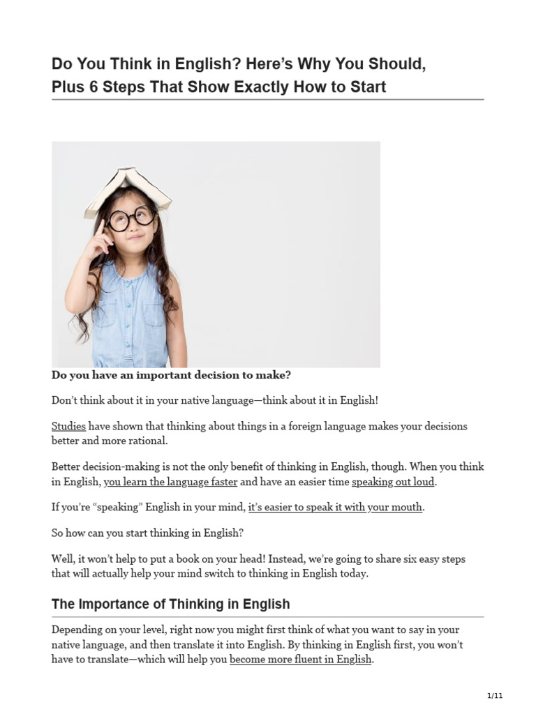 Think in English: 6 Simple Steps | PDF | English Language | Vocabulary