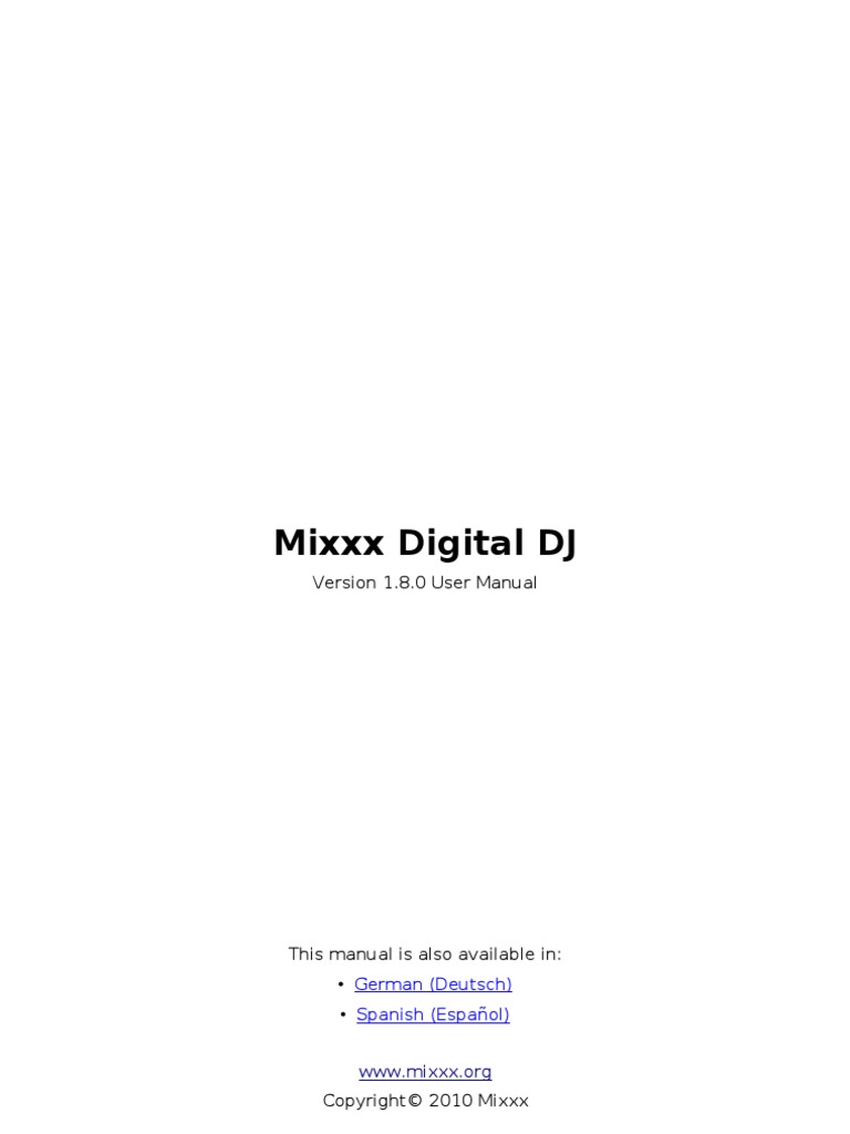 Mixxx Manual | PDF
