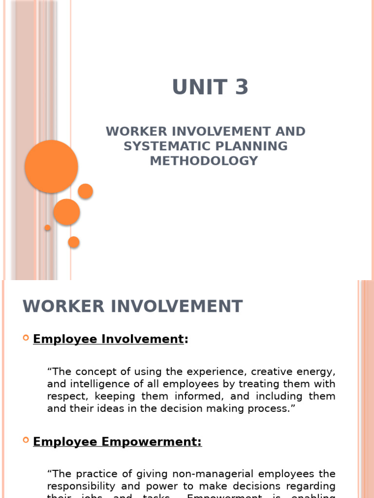 Worker Involvement and Planning Methods | PDF | Decision Making ...