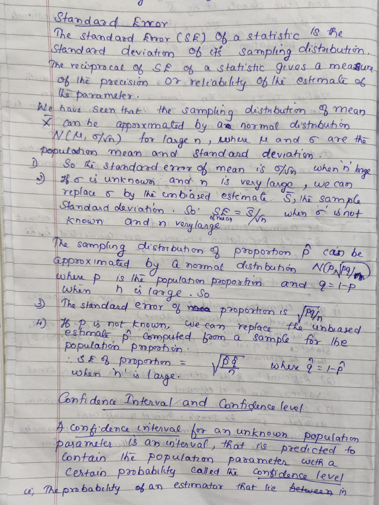 Module 4 Standard Error | PDF