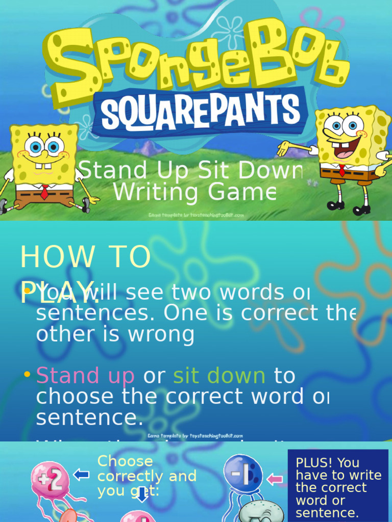 Spongebob Stand Up Sit Down Game | PDF
