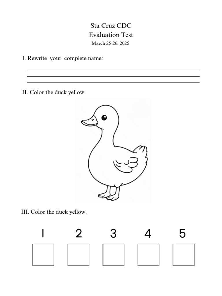 Sta Cruz CDC Evaluation Test | PDF