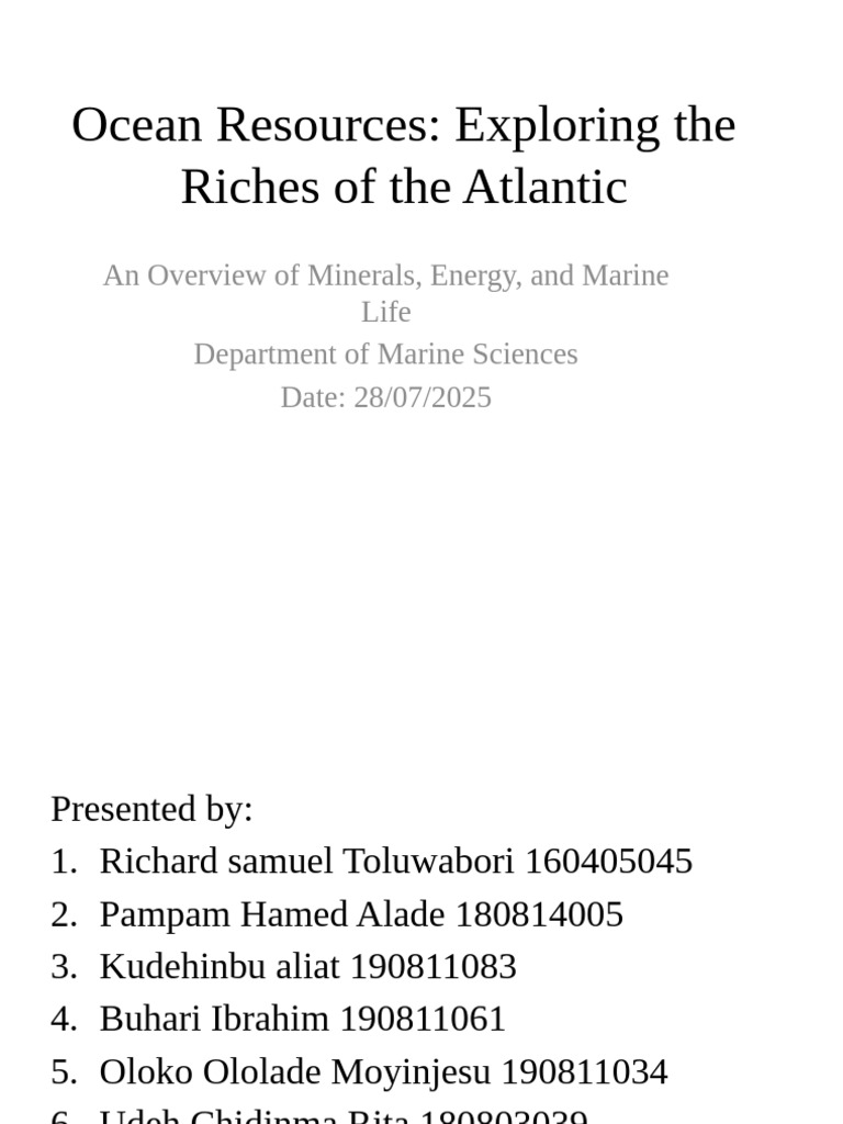 Ocean Resources Atlantic Presentation | PDF | Oceans | Coast