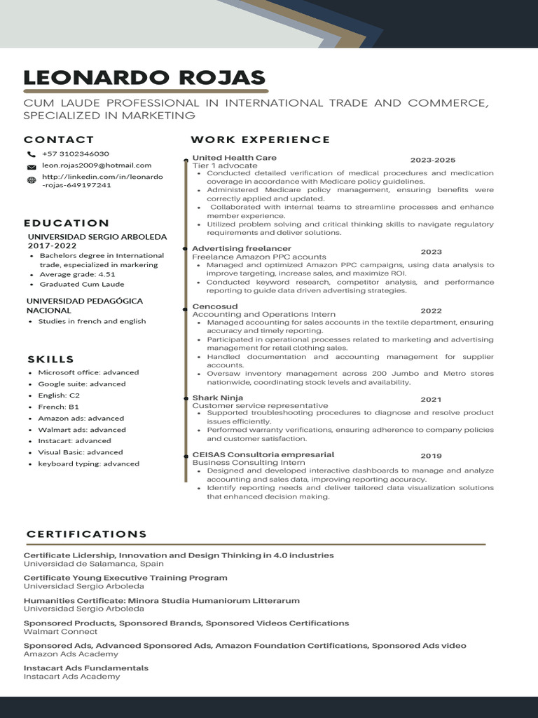 Curriculum Vitae - Leonardo Rojas | PDF | Business | Business Economics