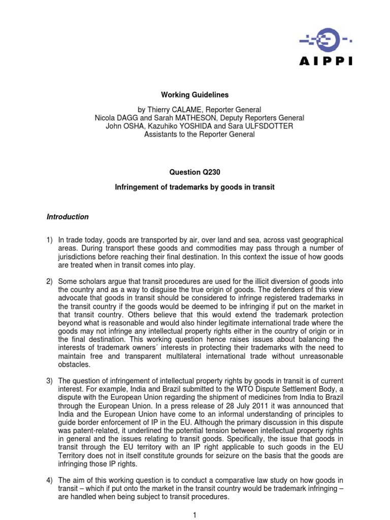 Working Guidelines | PDF | Trademark | Intellectual Property