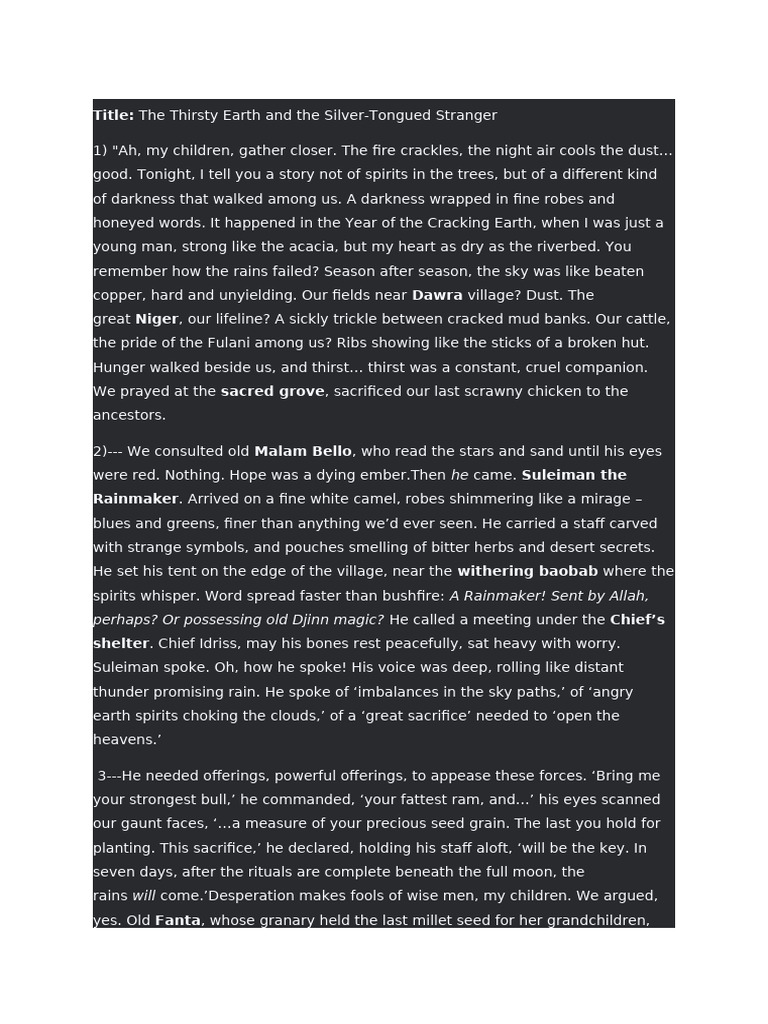 The Rainmaker's Deceit in Dawra | PDF