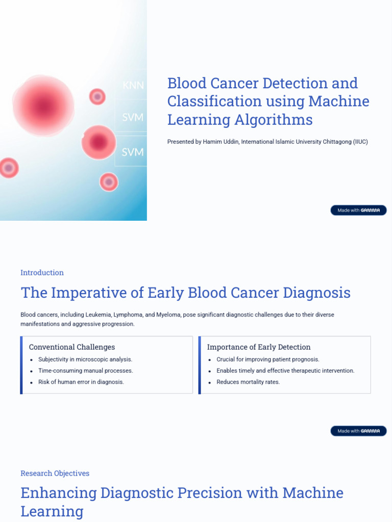 Blood Cancer Detection and Classification Using Machine Learning ...