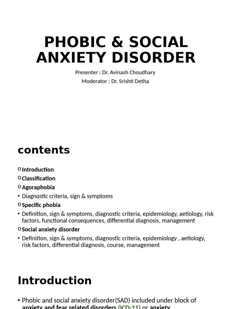 Phobic & Social Anxiety Disorder 22 | PDF | Phobia | Anxiety