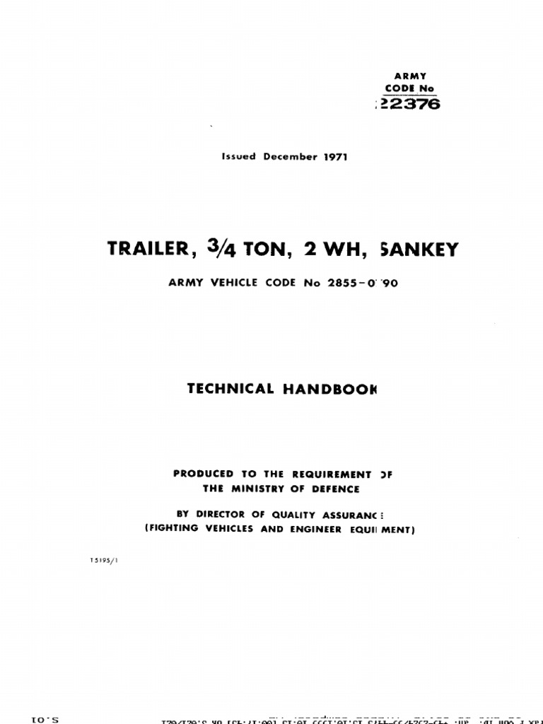 Trailer 3-4 TON SANKEY Technical Handbook | PDF | Foreign Language Studies