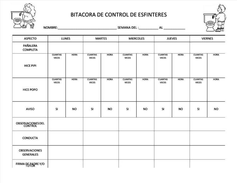 Bitácora de Control de Esfínteres | PDF
