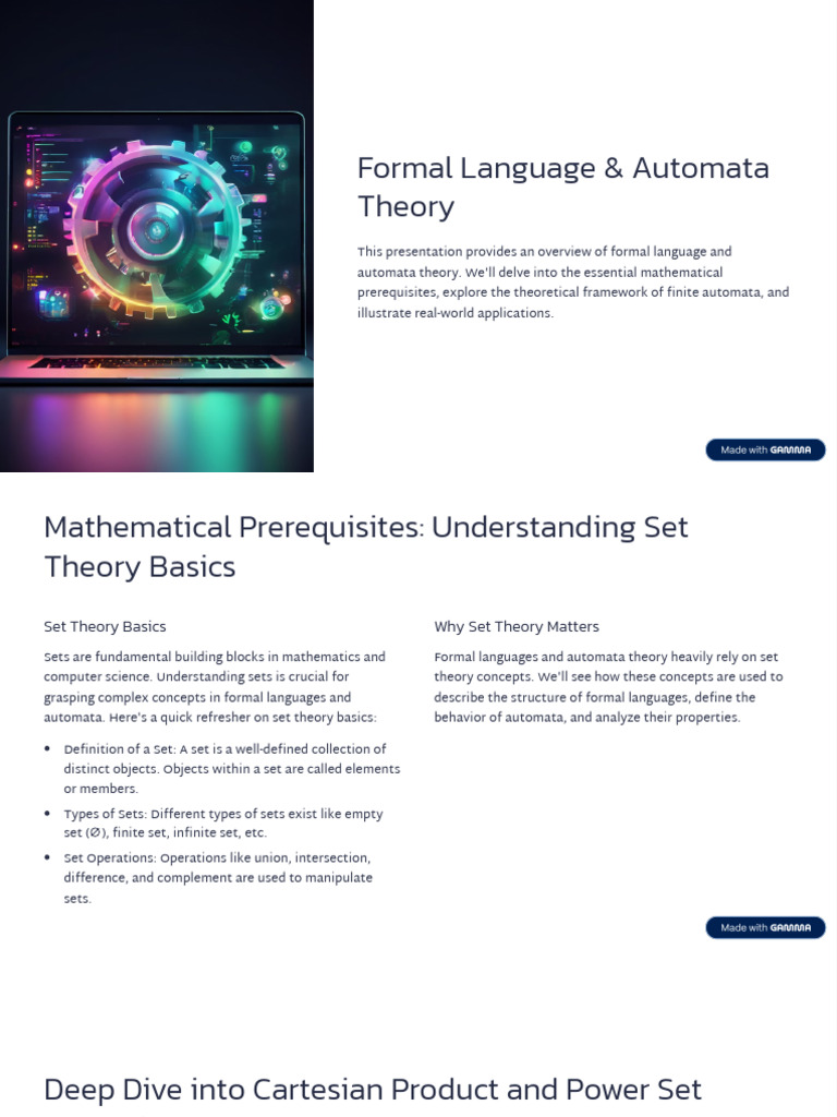 Overview of Formal Languages & Automata | PDF | Set (Mathematics ...