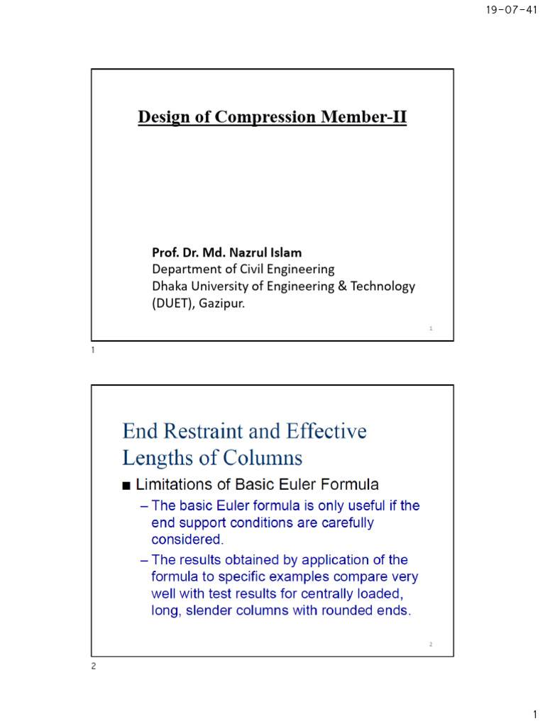 Lecture 8 Compression Members II | PDF