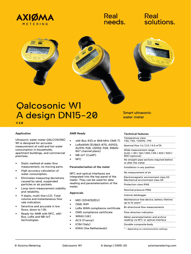Qalcosonic W1 Ultrasonic Meter Guide | PDF | Flow Measurement