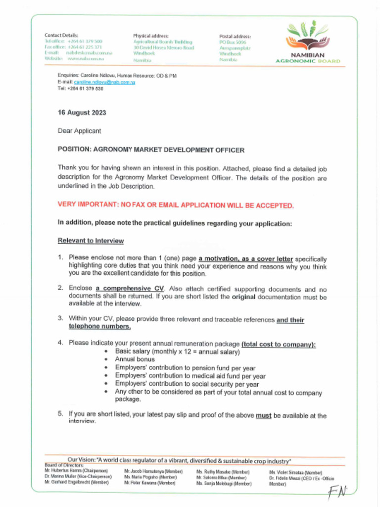 Agronomy Market Development Officer | PDF