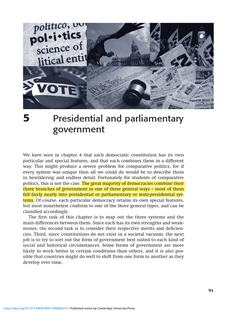 Comparing Presidential and Parliamentary Systems | PDF | Cabinet ...