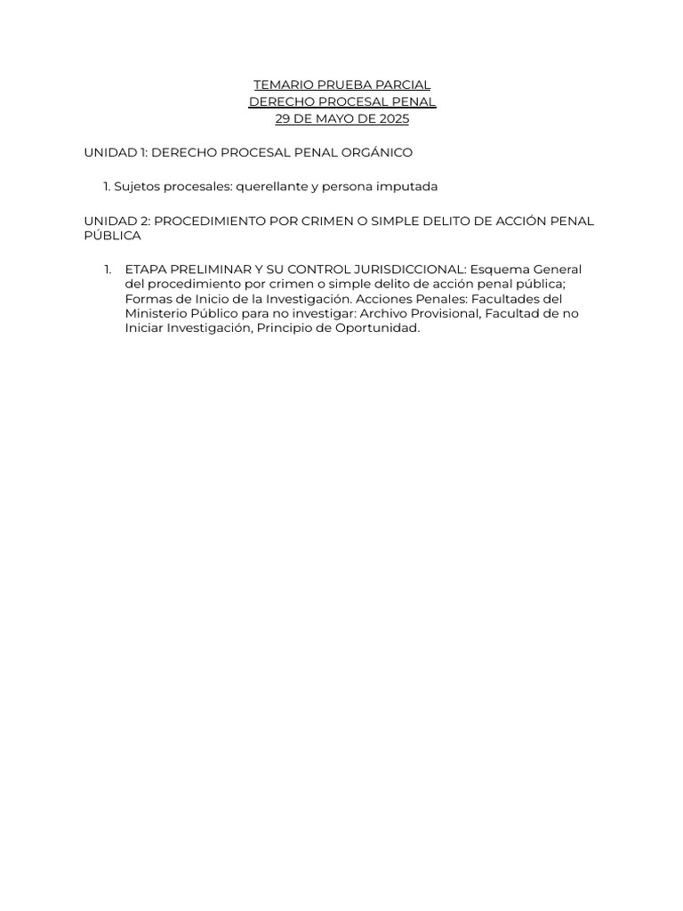 Temario Tercera Prueba Parcial | PDF