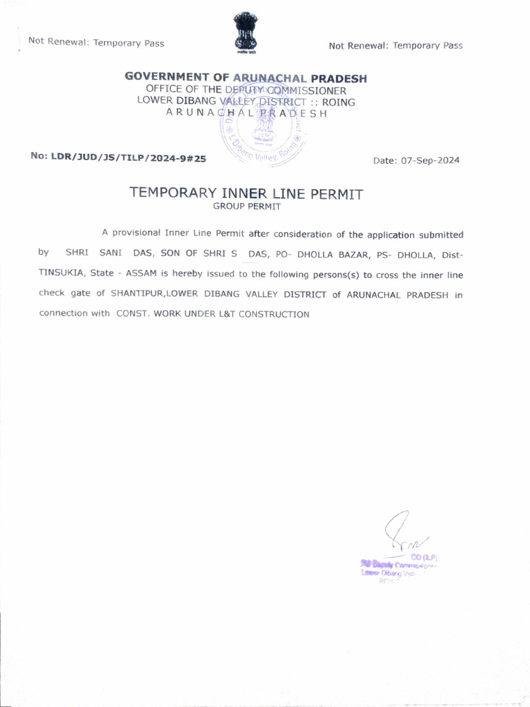 Inner Line Permit Till December 9the (1) | PDF