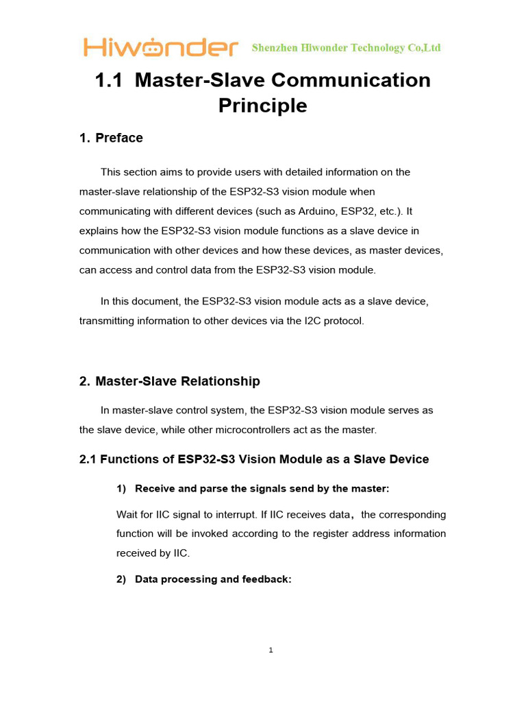 1.1 Master-Slave Communication Principle | PDF | Communications Protocols | Computer Hardware