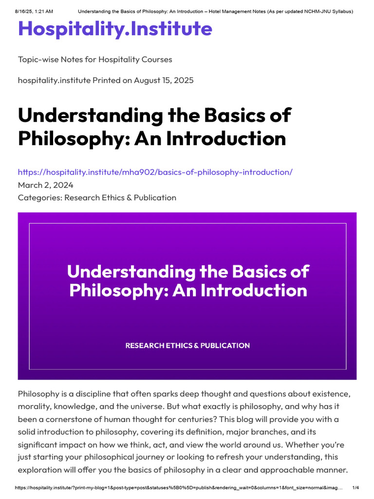 Introduction to Philosophy Basics | PDF | Epistemology | Knowledge