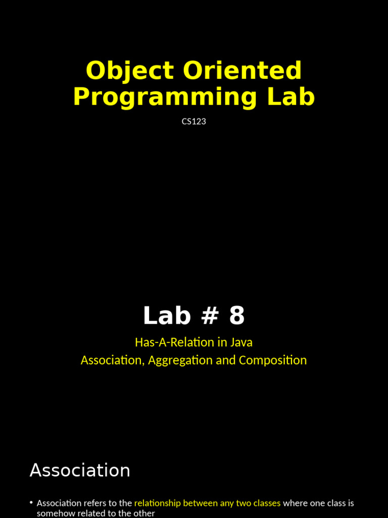 Association, Aggregation, Composition | PDF | Class (Computer Programming) | Method (Computer ...