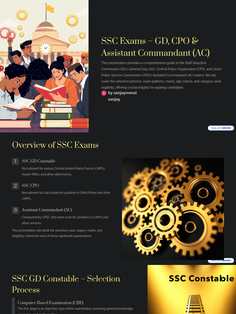 SSC Exams - GD, CPO & Assistant Commandant (AC) | PDF