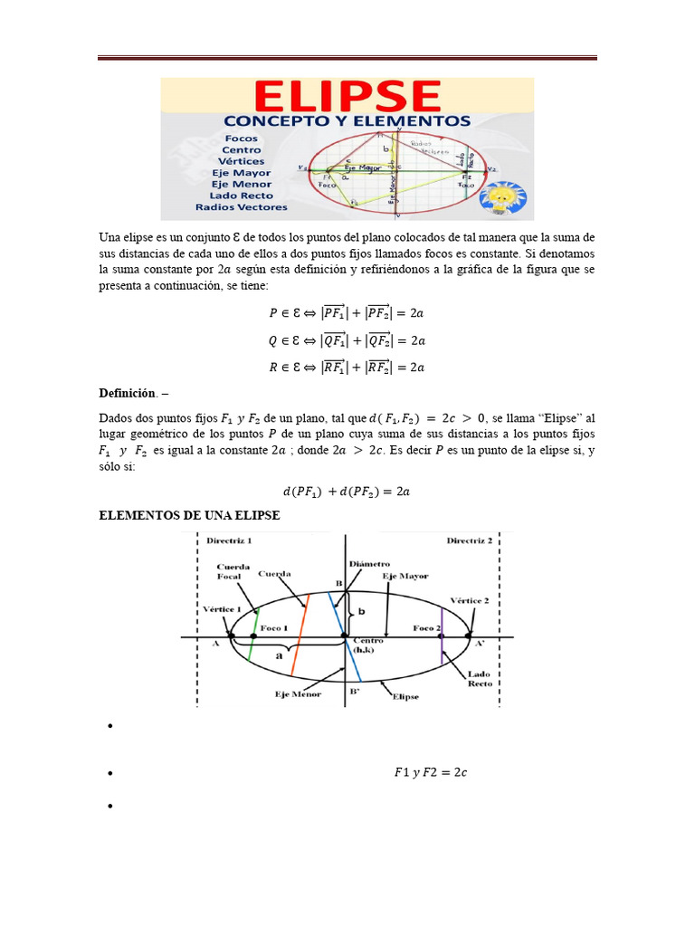 Elementos de una Elipse | PDF | Elipse | Geometría