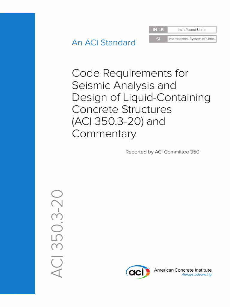 Aci 350.3-20 - 2020 | PDF | Structural Engineering | Concrete