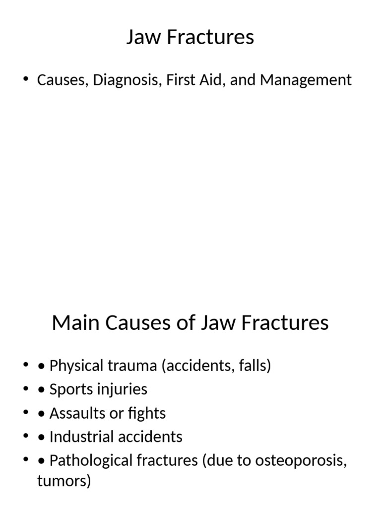 Jaw Fractures: Causes, First Aid & Care | PDF | First Aid | Spinal Cord ...