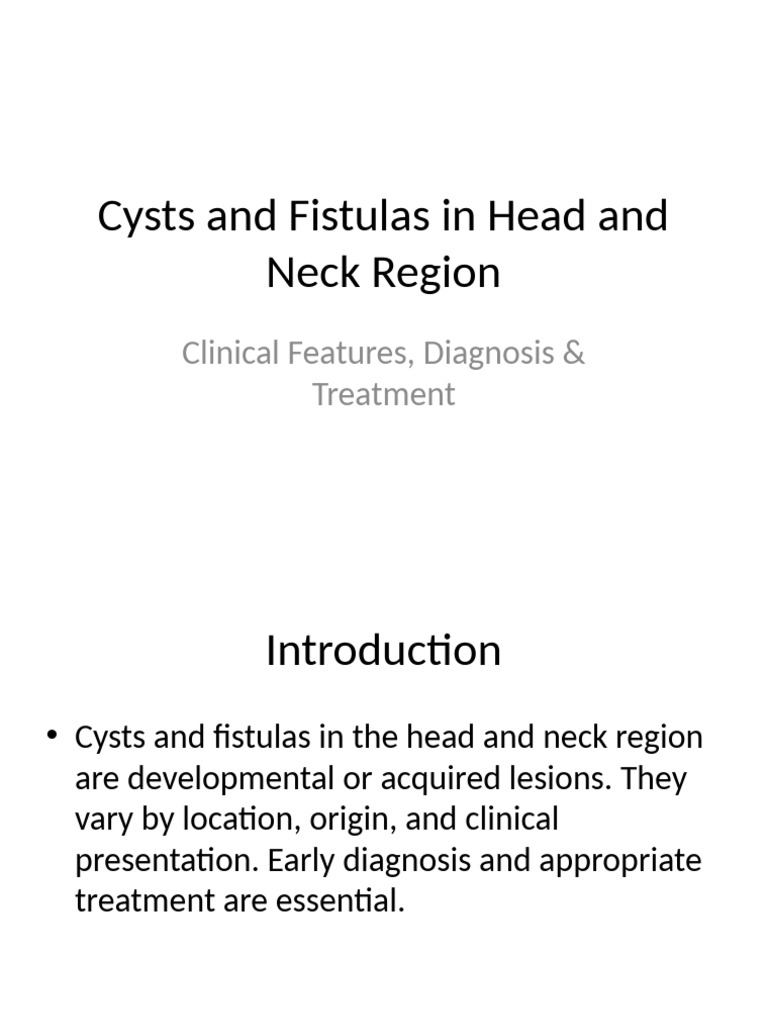 Cysts and Fistulas in Head and Neck | PDF