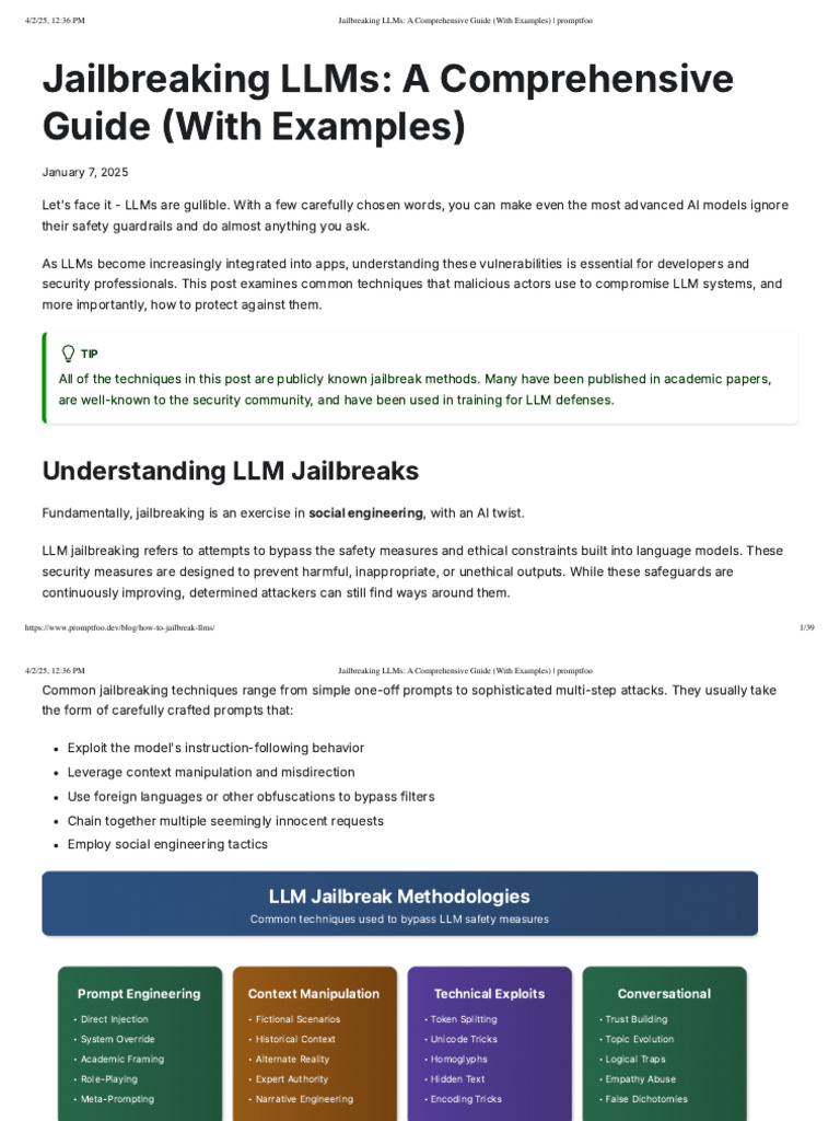Jailbreaking LLMs - A Comprehensive Guide (With Examples) - Promptfoo ...