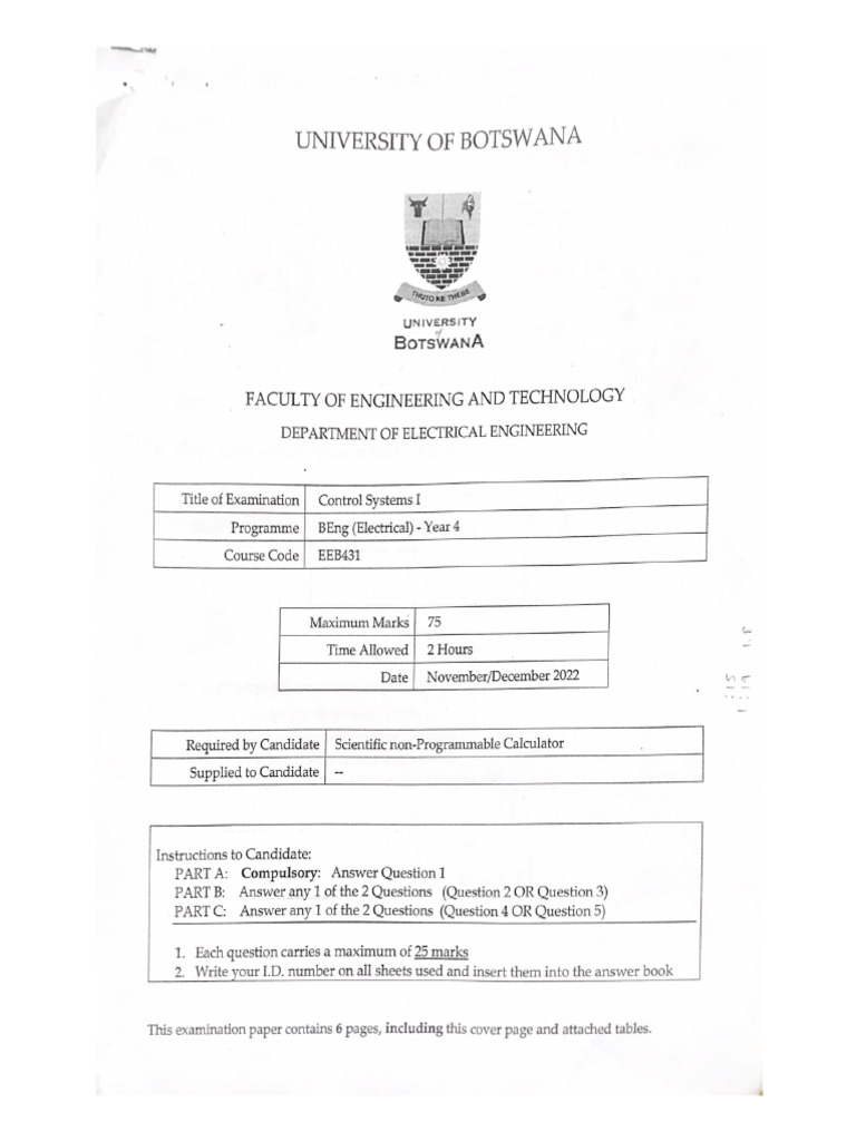 Control Exam 431 | PDF