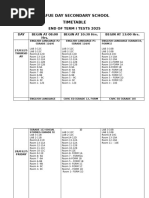 Grade 12 Timetable 2025 | PDF