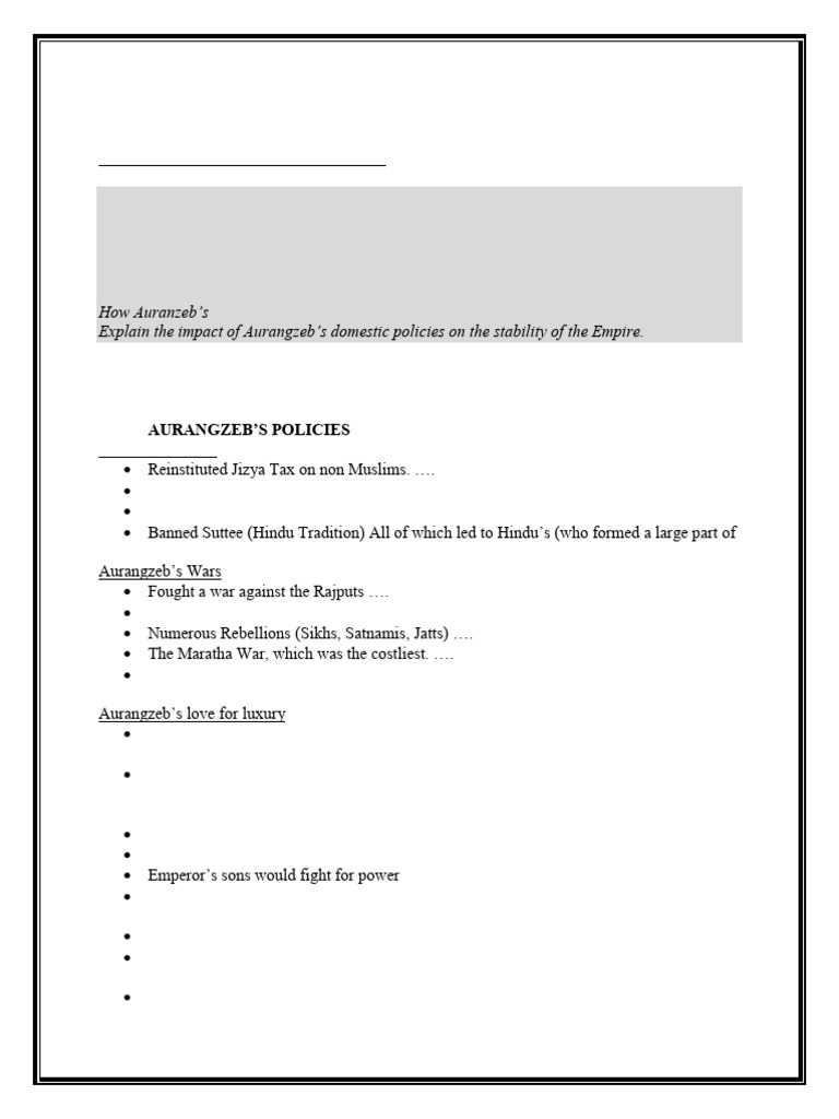 The Decline and Fall of The Mughal Empire | PDF | Mughal Empire