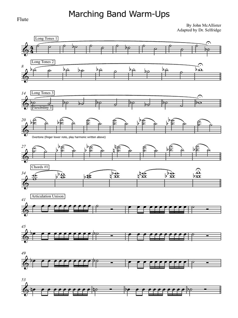 Marching Band Warm Ups - Flute | PDF
