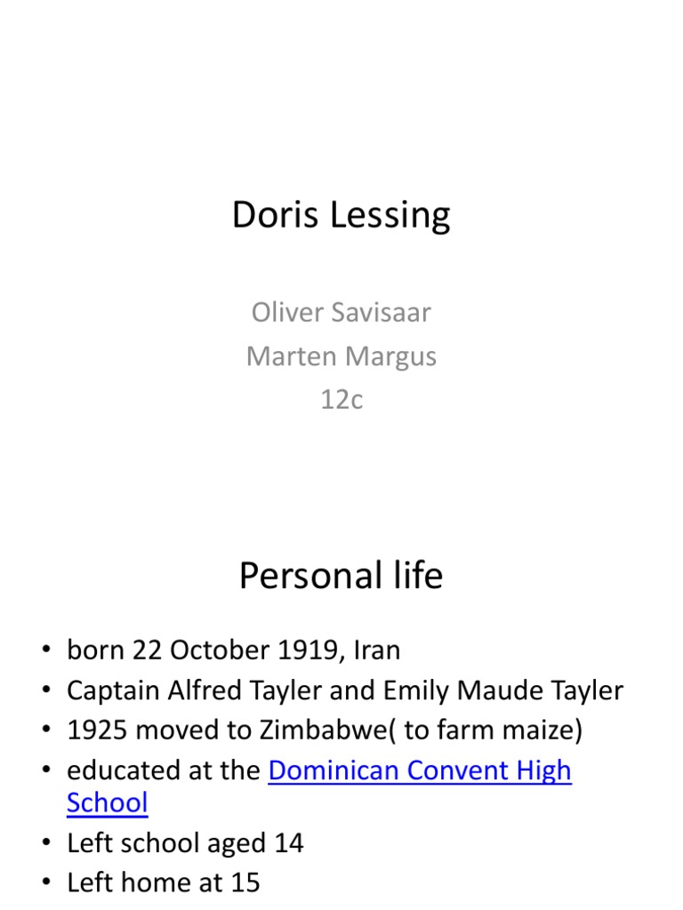 Doris Lessing: Oliver Savisaar Marten Margus 12c | PDF