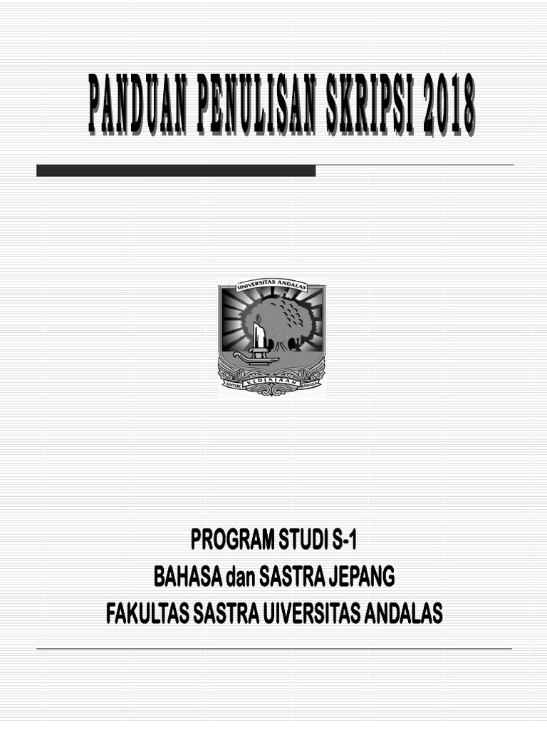 Buku Panduan Penulisan Skripsi 2018 | PDF