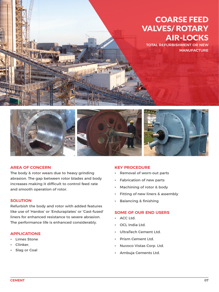 Coarse Feed Valves & Rotary Air-Locks Refurbishment | PDF