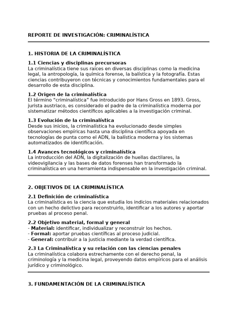 Reporte Criminalistica | PDF | Ciencia forense | Science