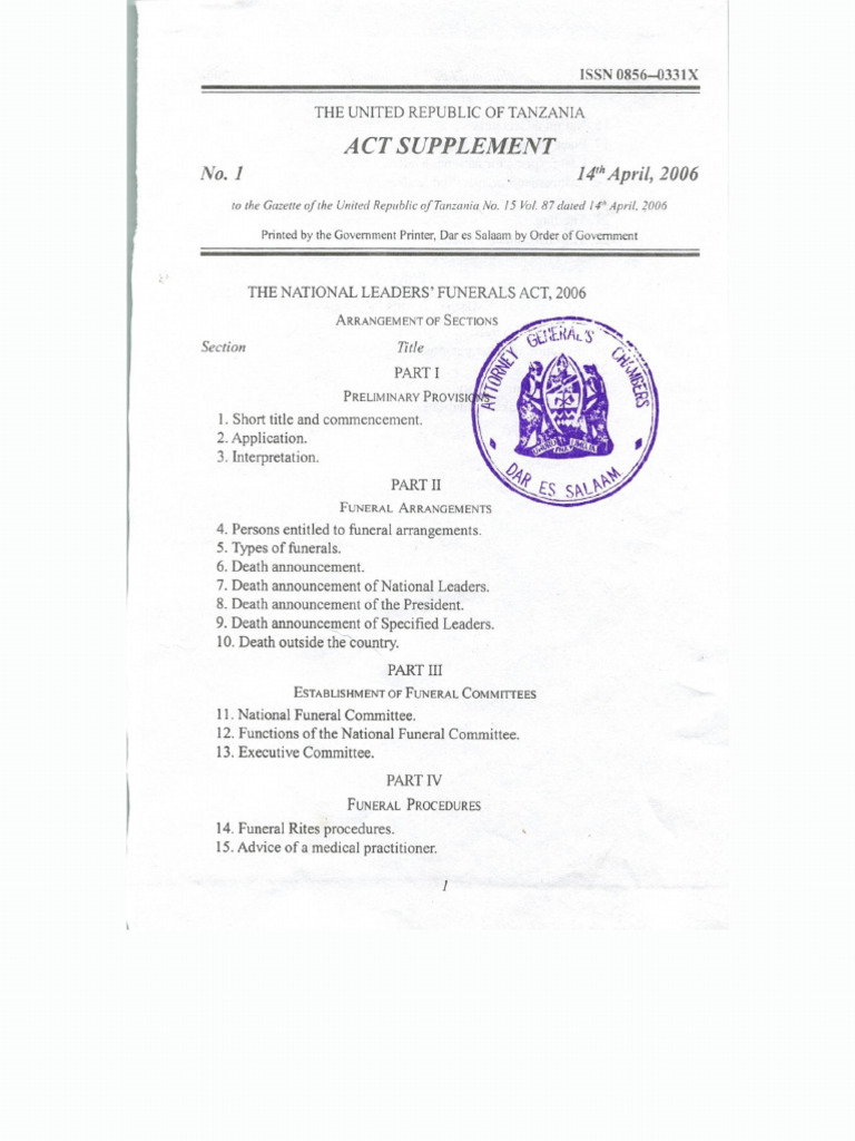 Tz Act 2006 1 Publication Document | PDF
