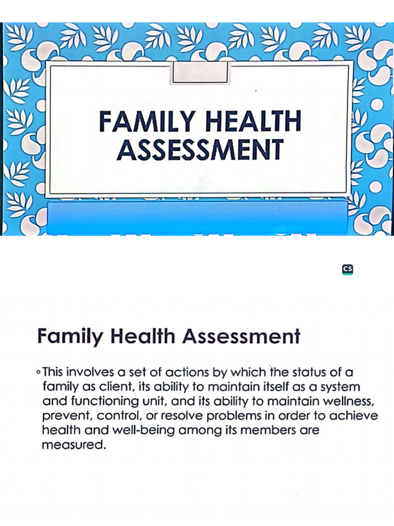 CHN Family Health Assessment RLE | PDF