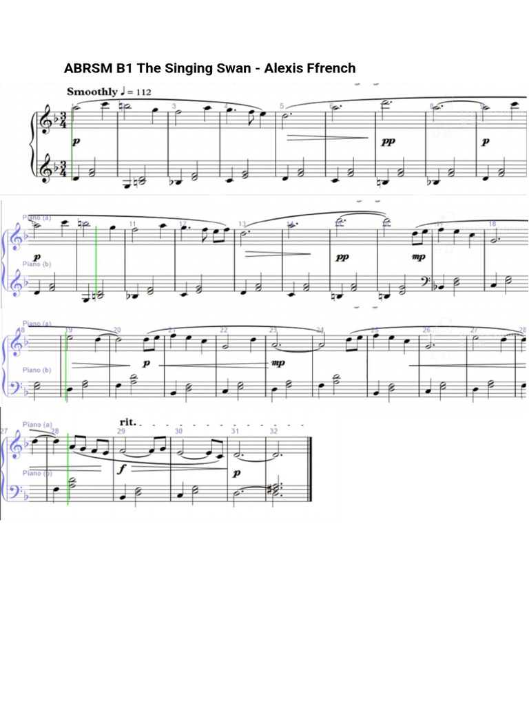 ABRSM Grade 2 - B1 The Singing Swan | PDF