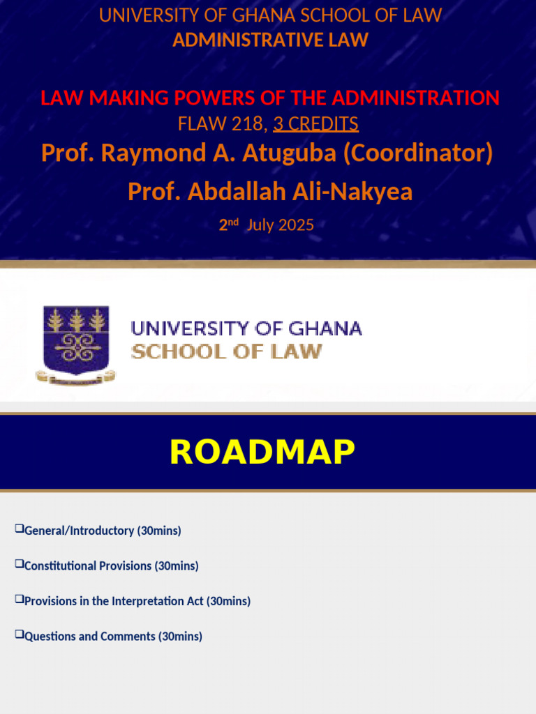 Ghana Administrative Law: Legislative Powers | PDF | Constitutional ...