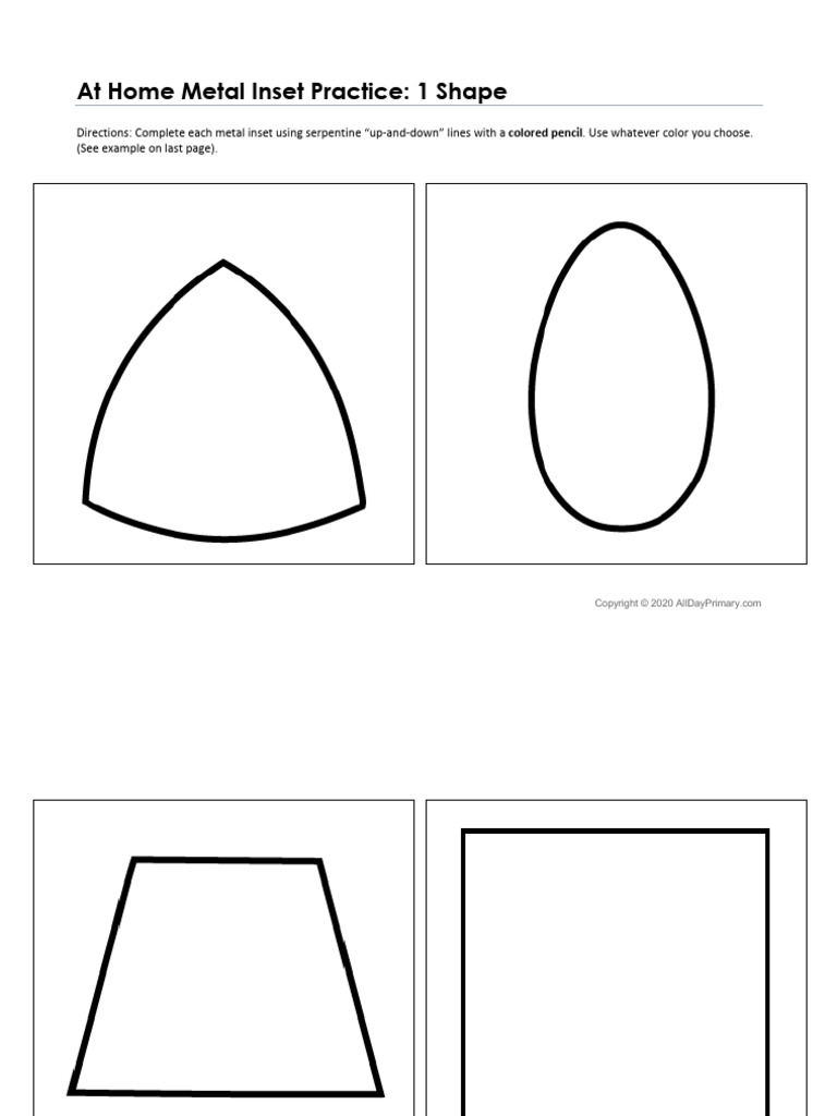 Metal Inset Shape Practice Guide | PDF
