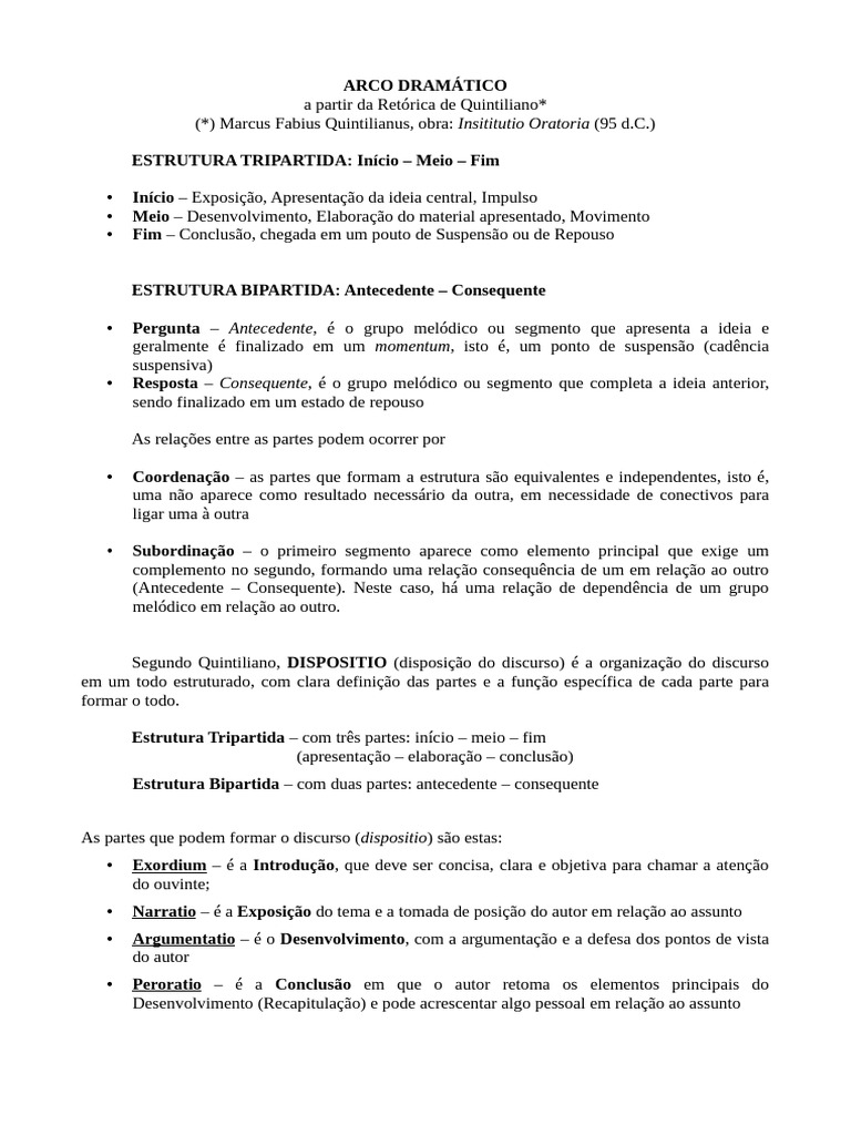 Arco Dramático Quintiliano | PDF