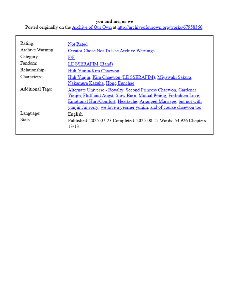 You and Me or We | PDF