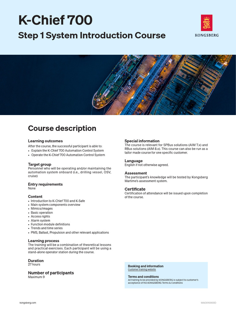 K-Chief 700 System Introduction Course | PDF | Learning | Cognition