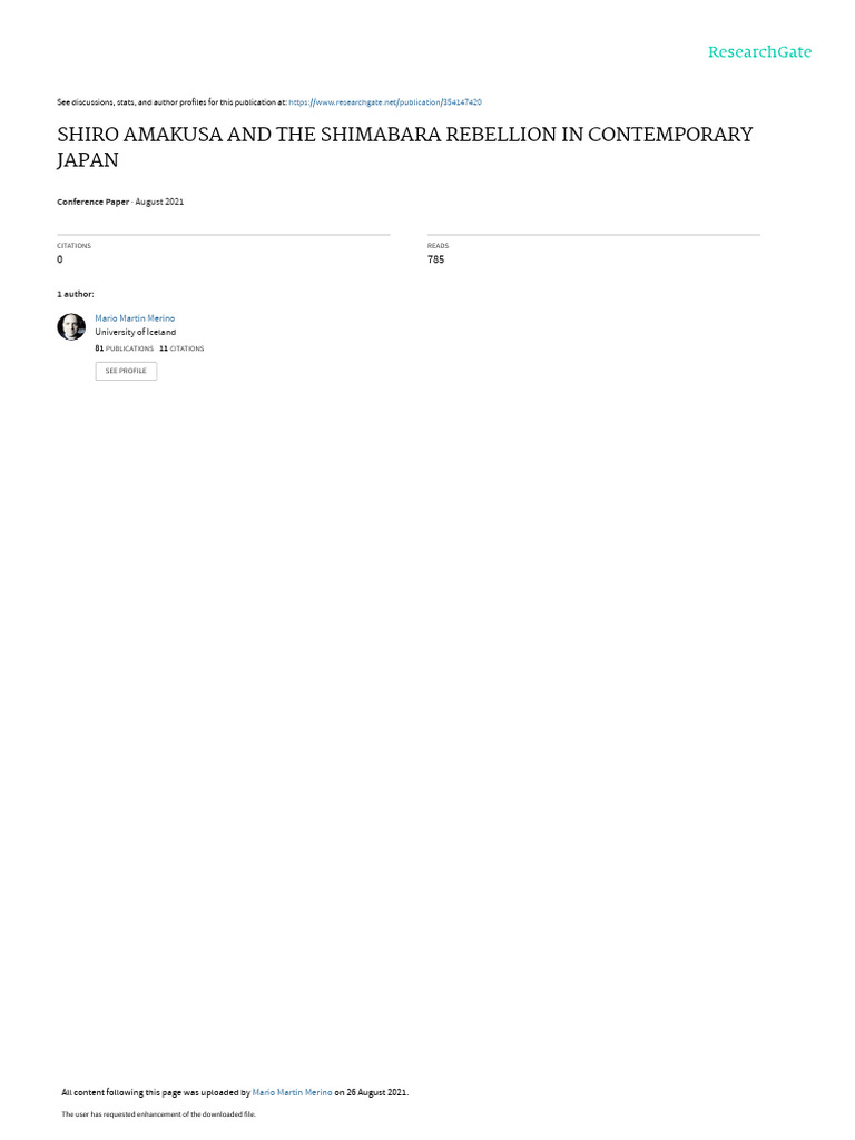 Shiro Amakusa and The Shimabara Rebellion in Contemporary Japan | PDF ...