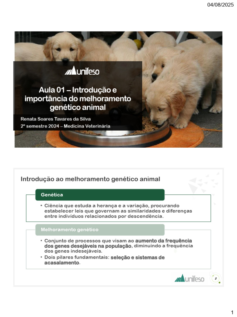 Introdução ao Melhoramento Genético Animal | PDF | Genética | Seleção ...