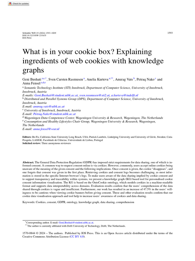 Understanding Web Cookies with Knowledge Graphs | PDF | Http Cookie ...